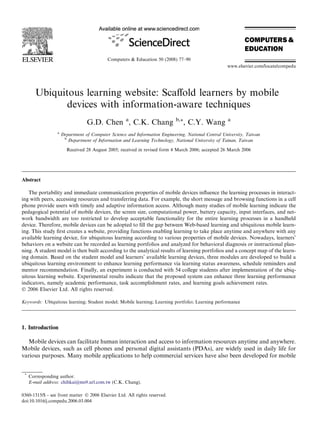 Ubiquitous learning website scaffolding learners by mobile devices with info aware techniques 2 ...