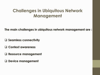 Ubiquitous networking | PPT