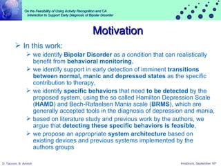 Context Aware interactions for diagnosis of Bipolar Disorder | PPT