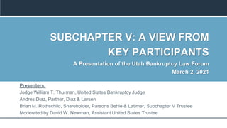 Subchapter V: A View from Key Participants | PPT
