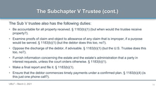 Subchapter V: A View from Key Participants | PPT