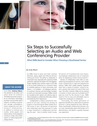6 Steps to Successfully Selecting an Audio & Web Conferencing Provider ...