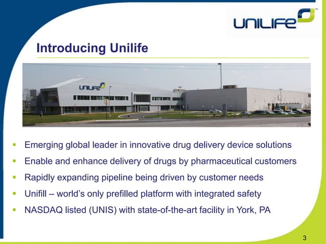 Unilife Corp ($UNIS) - Innovative Drug Delivery Device Solutions | PPTX ...