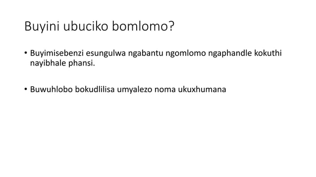 Ubuciko bomlomo asandah | PPTX
