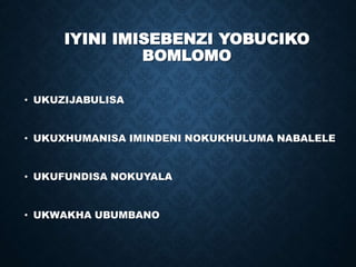 Ubuciko bomlomo slides | PPTX