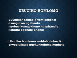 Ubuciko bomlomo slides | PPTX