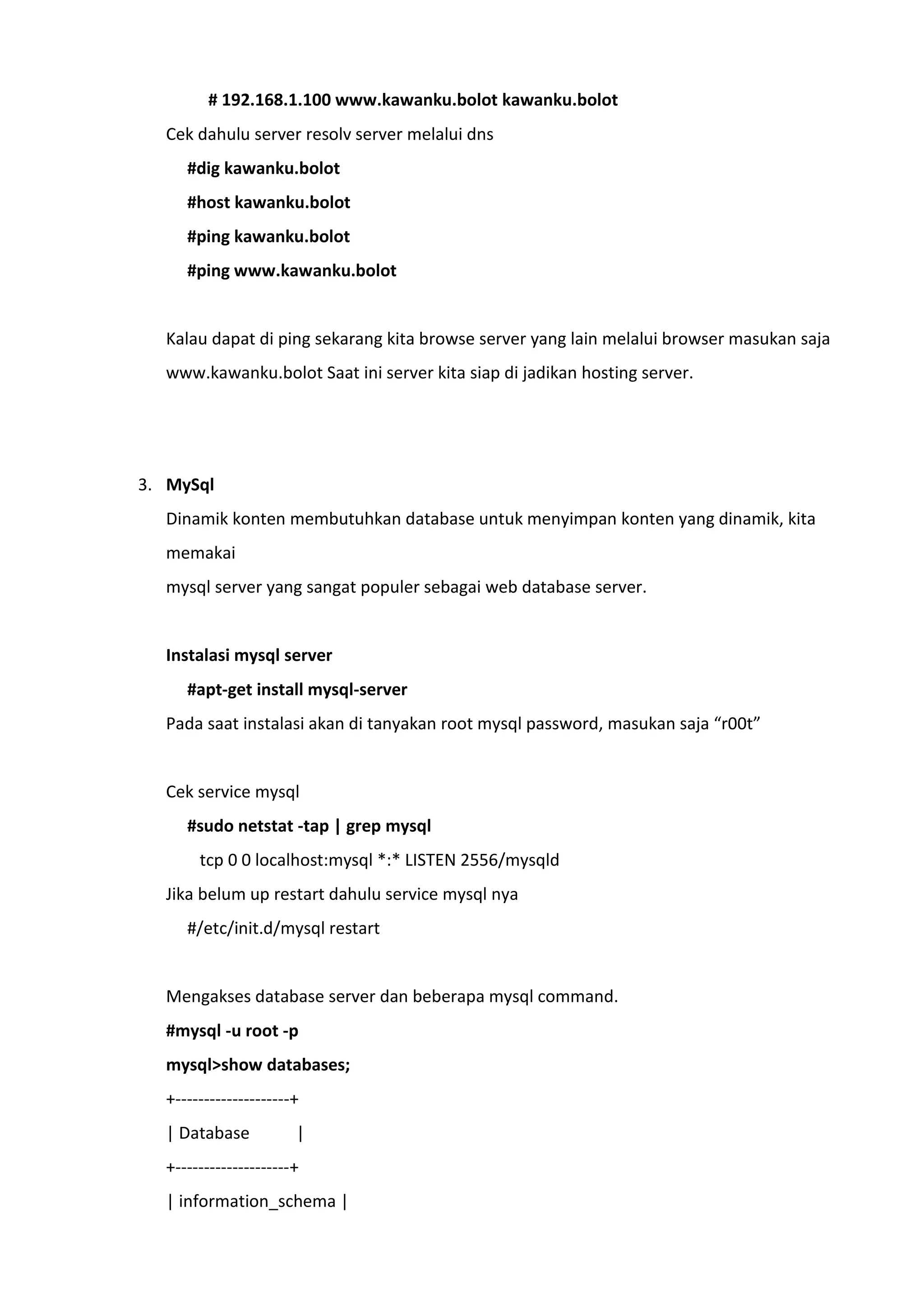 Tutorial instalasi ubuntu server 12.04, setting DNS server dan Web server | DOCX