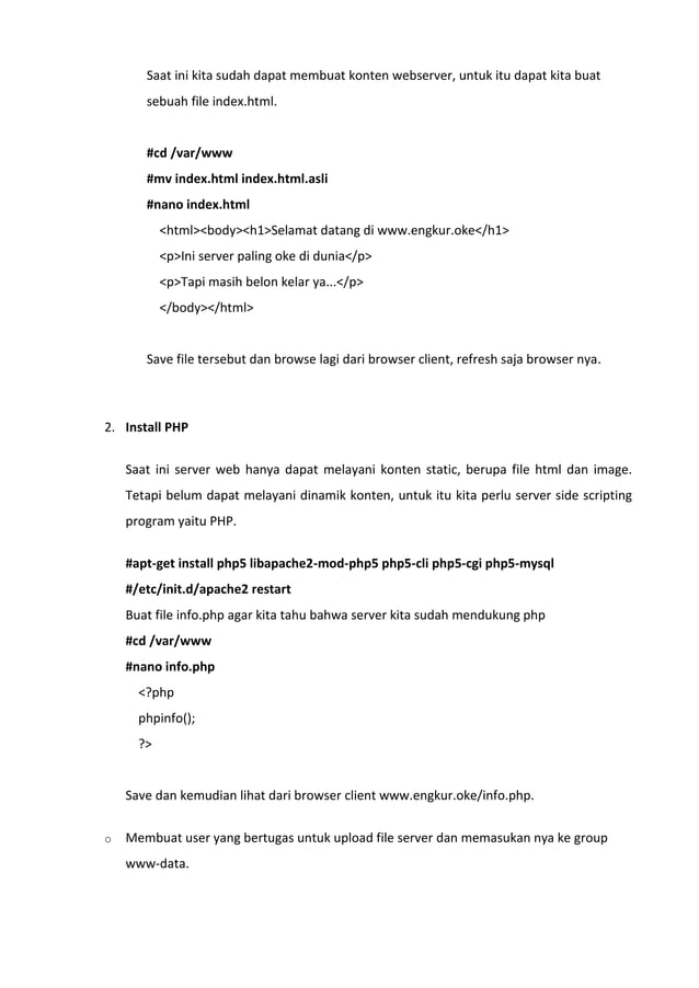 Tutorial instalasi ubuntu server 12.04, setting DNS server dan Web server | DOCX