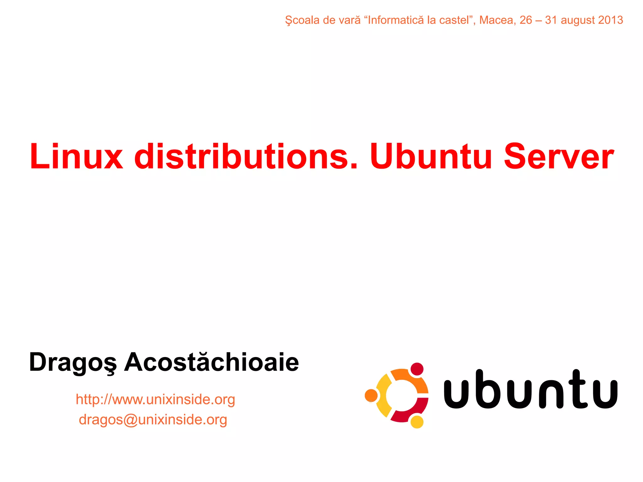 Linux distributions. Ubuntu Server | PPT