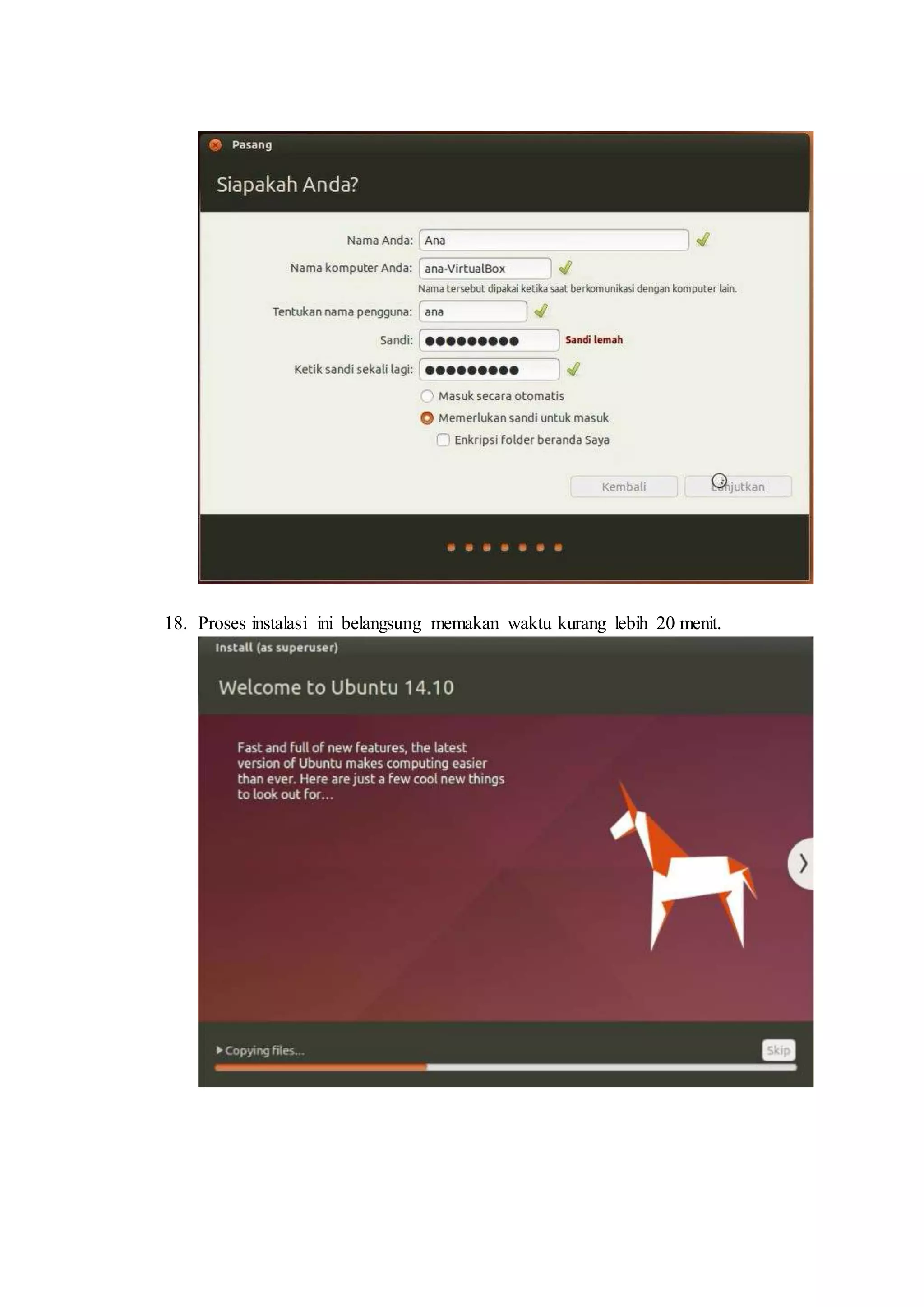 Instalasi Ubuntu 14.10 (Utopic Unicorn) | PDF