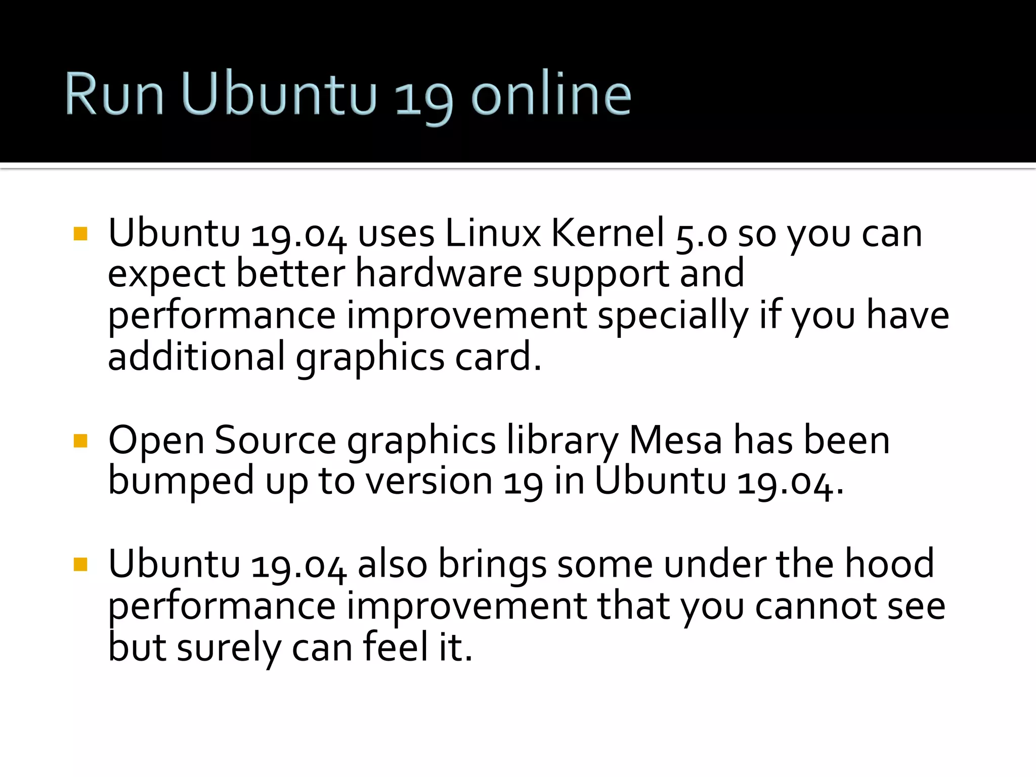 Ubuntu 19 online by OnWorks.net