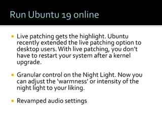 Ubuntu 19 online by OnWorks.net