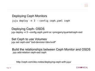 Ceph Day Santa Clara: Deploying Ceph and OpenStack with Juju | PPT