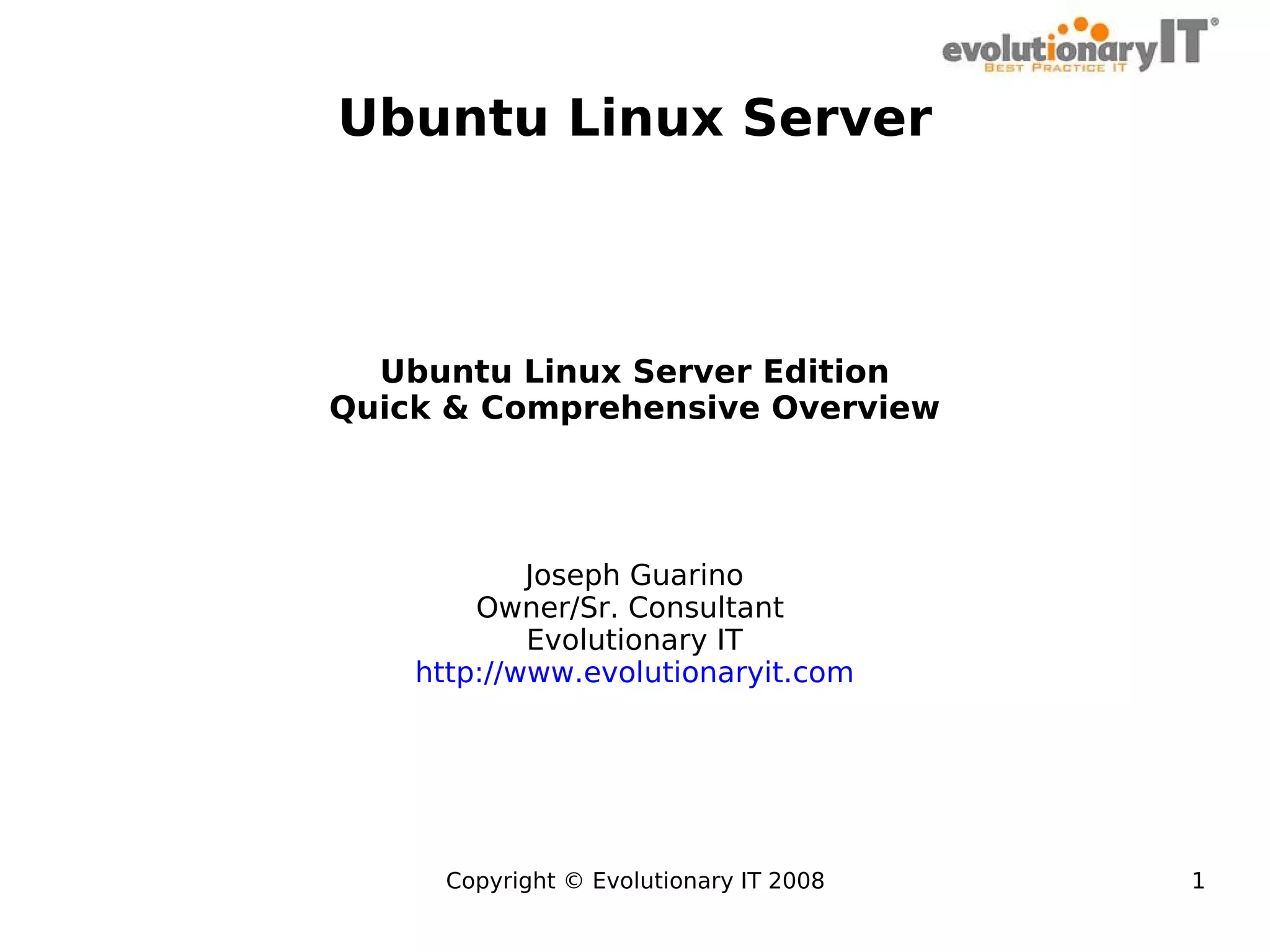Ubuntu Server a Comprehensive Overview | PDF