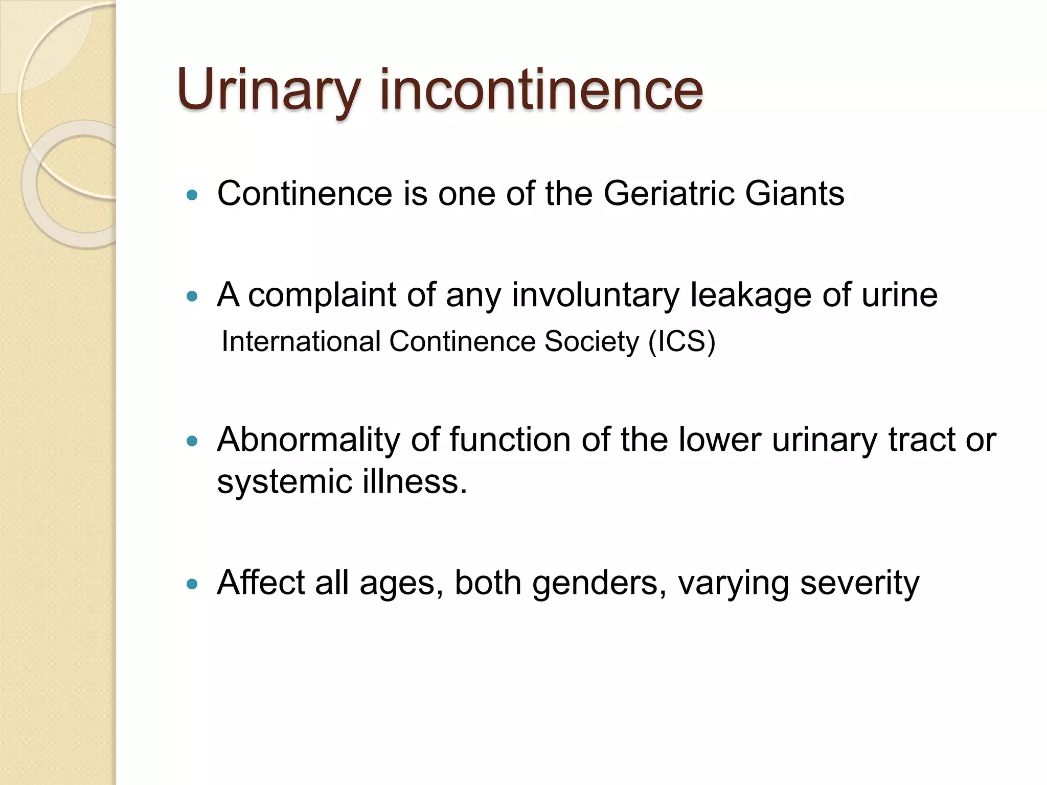 Urinary incontinence | PPT