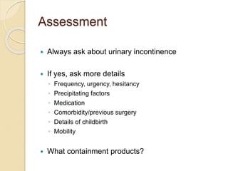 Urinary incontinence | PPT