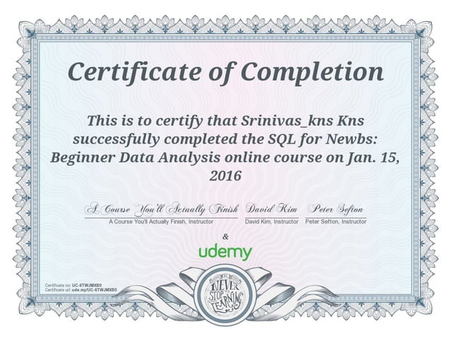 Sql Certificate Ppt
