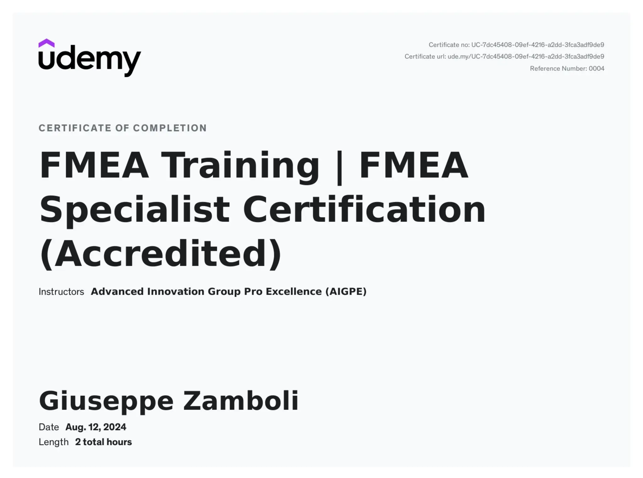 FMEA Training | FMEA Specialist Certification (Accredited) | PPT