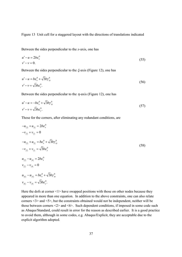 An Excursion into Representative Volume Elements and Unit Cells Shuguang Li and Elena Sitnikova ...