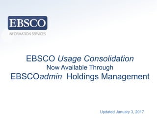 EBSCO Usage Consolidation HLM-ENET Comparison | PPT