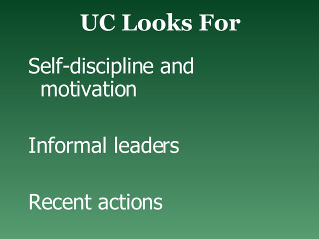 UC Personal Statement: 2006-2007 | PPT