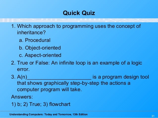 Understanding Computers: Today and Tomorrow, 13th Edition Chapter 13