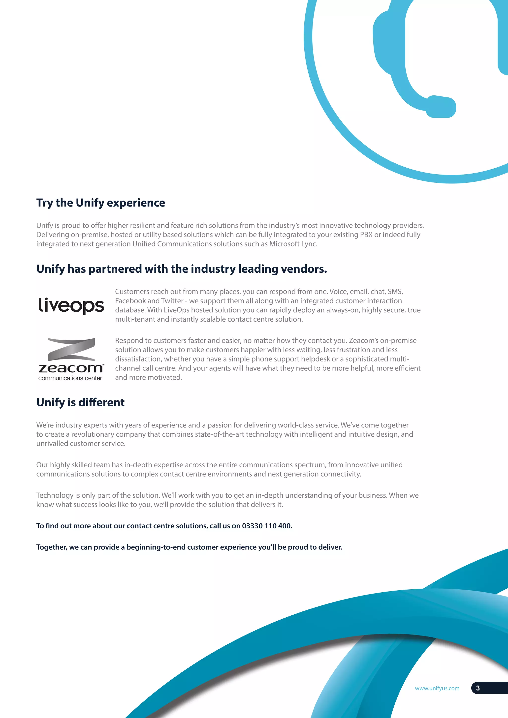 Contact Centres from Unify Communications | PDF