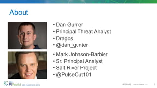 Dragos & SRP, PI World 2019: Utilizing Operations Data for Enhanced ...