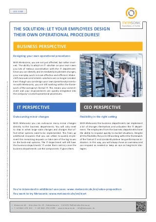 Use Case Engage: Users design their own processes