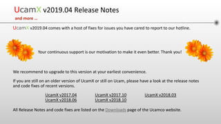 UcamX v2019.04 Release Notes - English | PPTX
