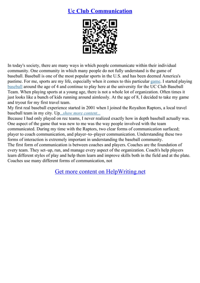 Uc Application Essay Example | PDF | Baseball | Sports