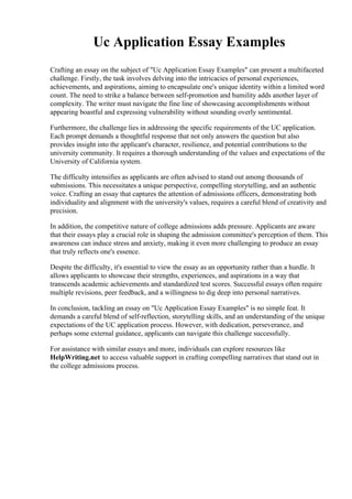 Uc Application Essay Examples.pdf | College Planning | College Education