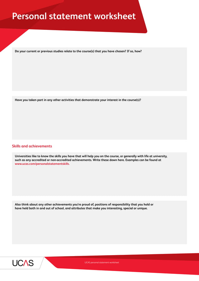 Ucas personal-statement-worksheet | PDF | Resume Writing and Advice | Job Search