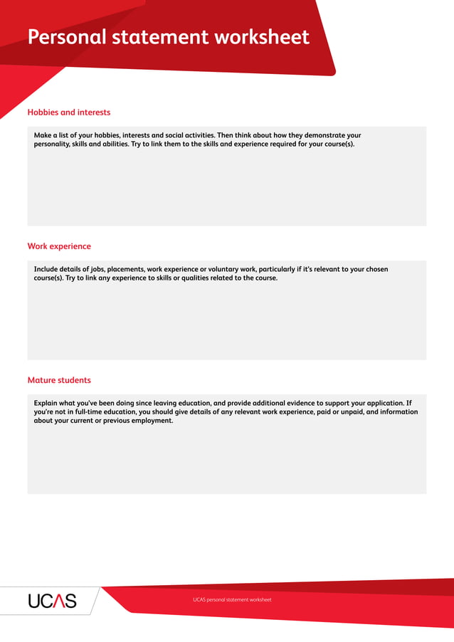 Ucas personal-statement-worksheet | PDF | Resume Writing and Advice ...