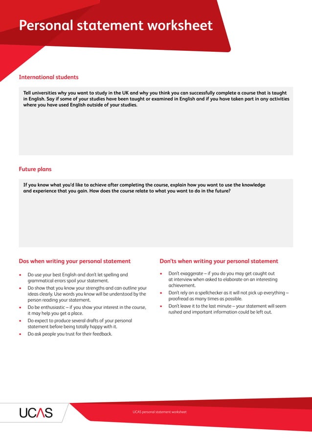 Ucas personal-statement-worksheet | PDF | Resume Writing and Advice ...