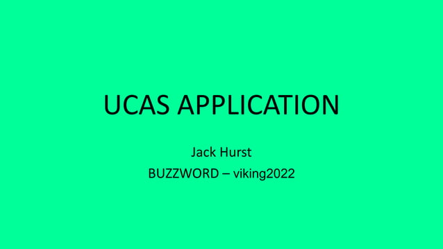 Ucas application 2022 | PPT