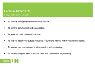 UCAS Application And Personal Statement Oct 09 | PPT