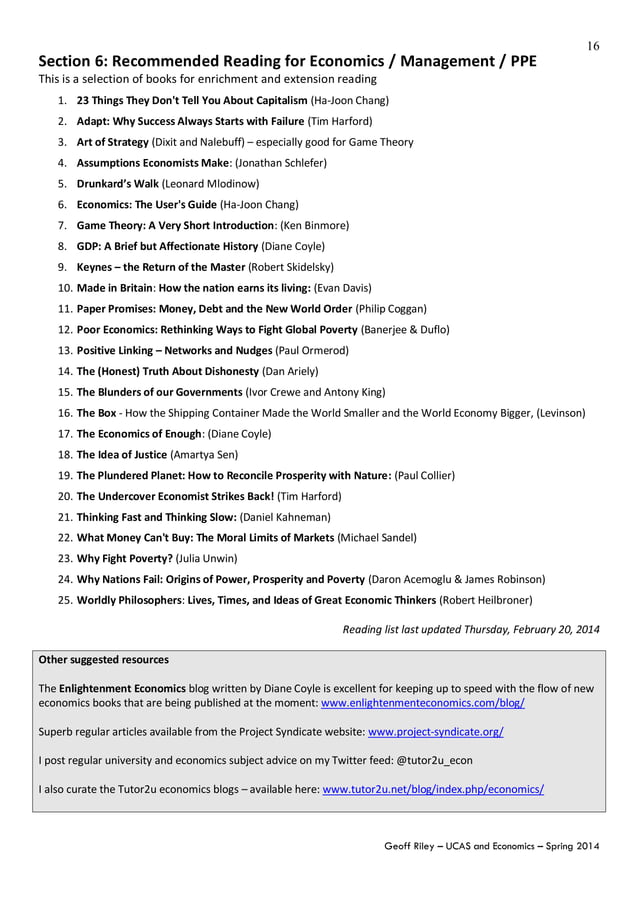 Geoff Riley UCAS Economics Guide June 2014 | PDF | Undergraduate ...