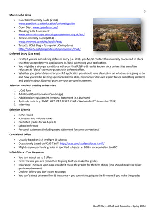 Geoff Riley UCAS Economics Guide June 2014 | PDF | Undergraduate ...