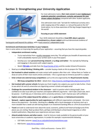 UCAS Advice for Economics | PDF