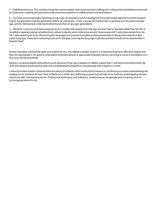 Ucas Personal Statement | PDF