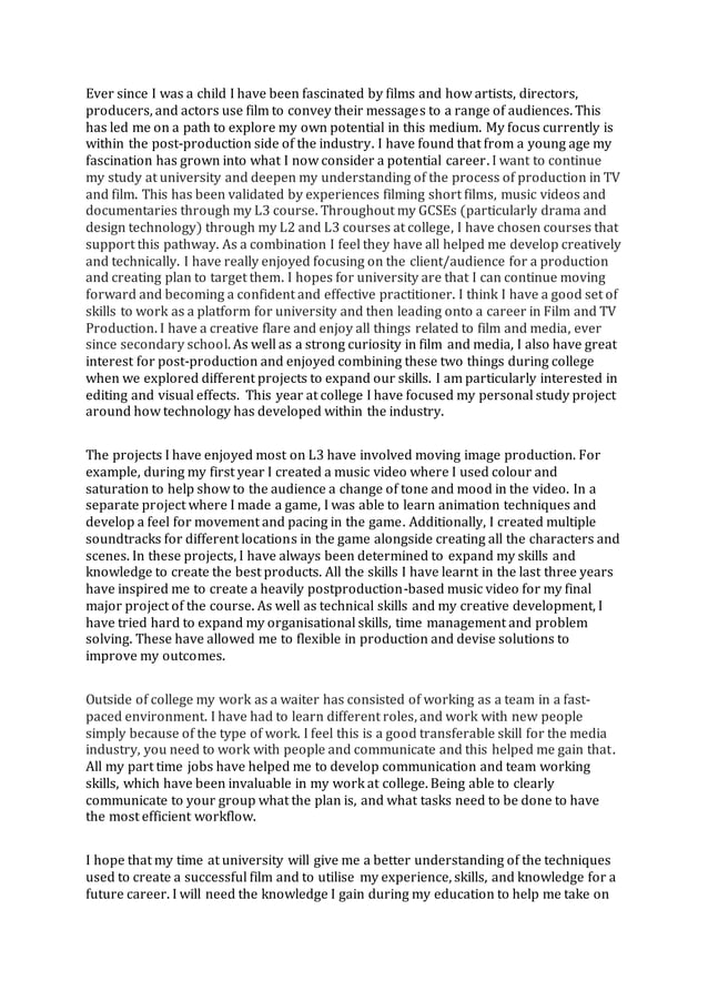 Ucas personal statement | PDF