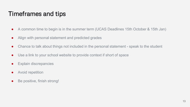 A Beginner's Guide to Writing a UCAS Reference | PPTX