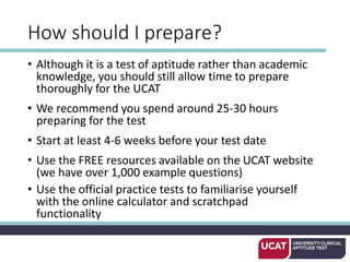 UCAT introduction - Parts and formats | PPTX