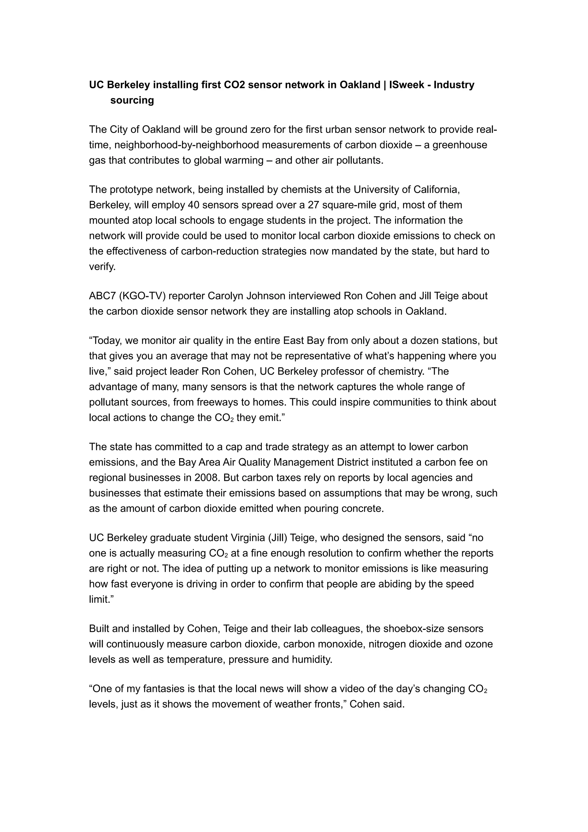 Uc Berkeley Installing First Co2 Sensor Network In Oakland Doc