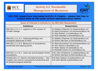 UCC Environmental Research Institute: Overview and Contact Points | PDF ...