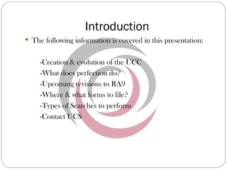 UCC Basics 101-United Corporate Services, Inc. | PPT