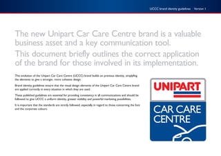 Unipart Car Care Centre brand guidelines | PDF