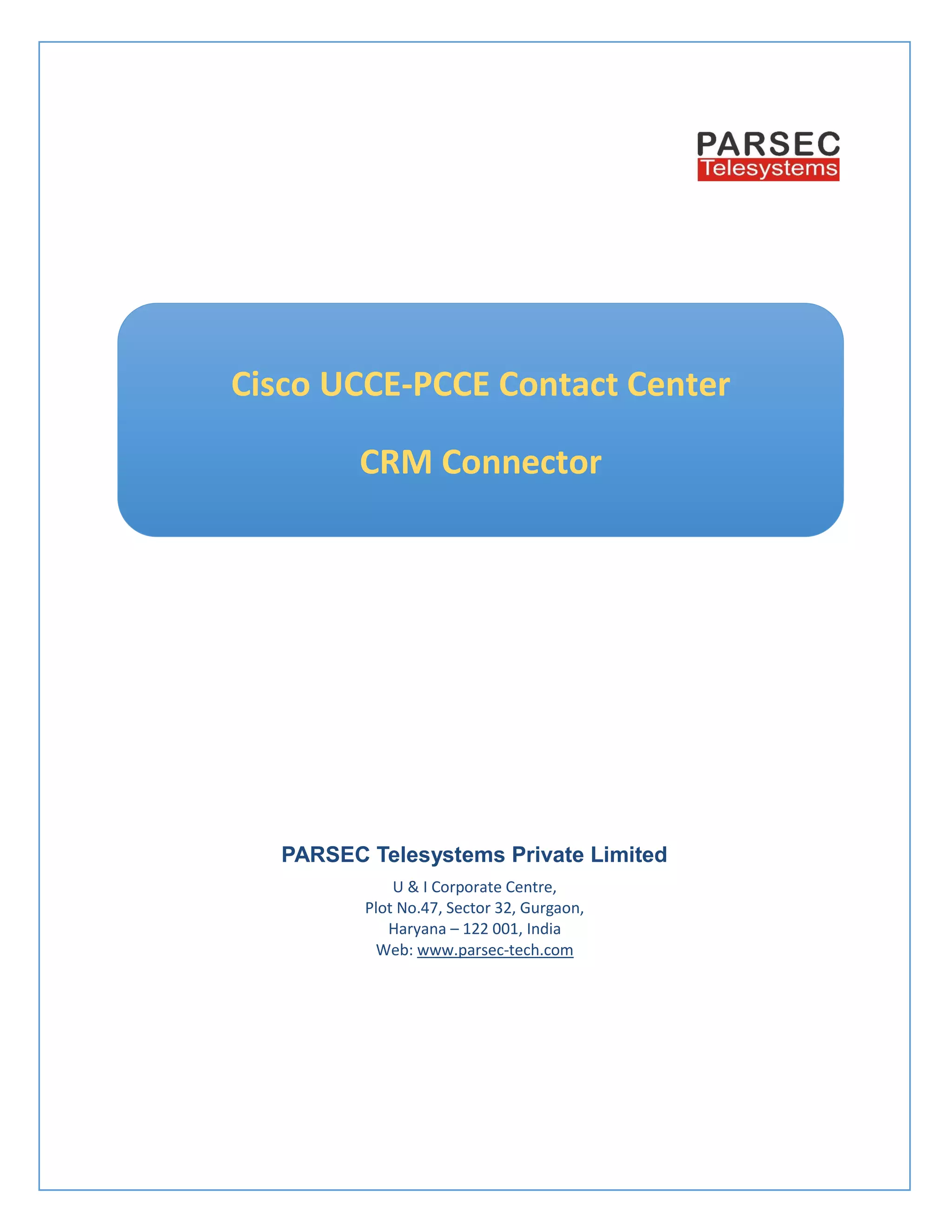 CRM Connector for Cisco UCCE UCCX | PDF
