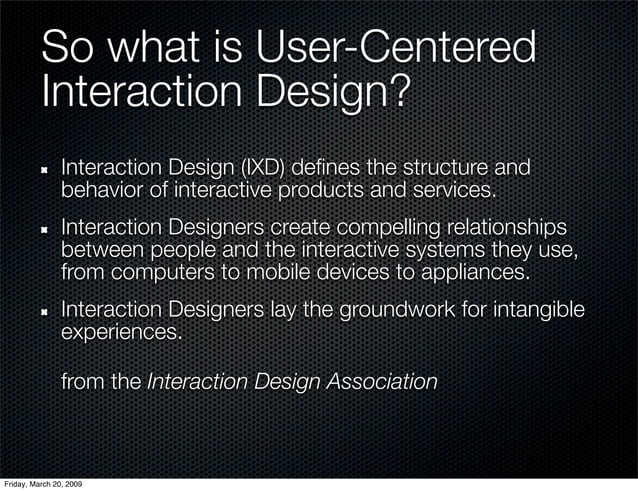 User-Centered Interaction Design | PPT